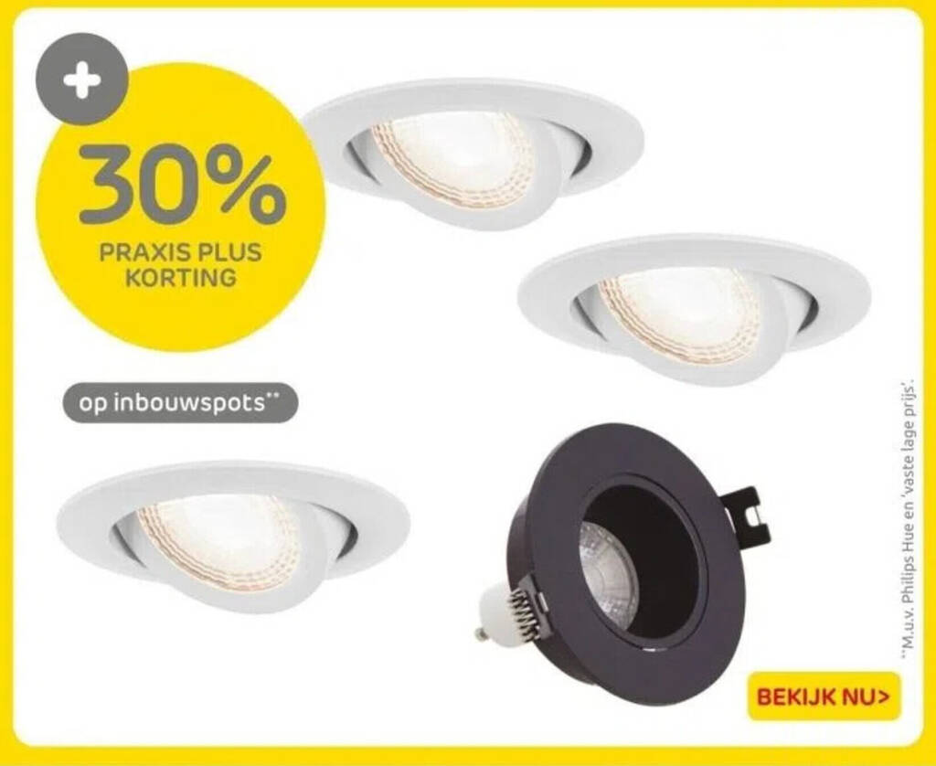 op inbouwspots aanbieding bij Praxis