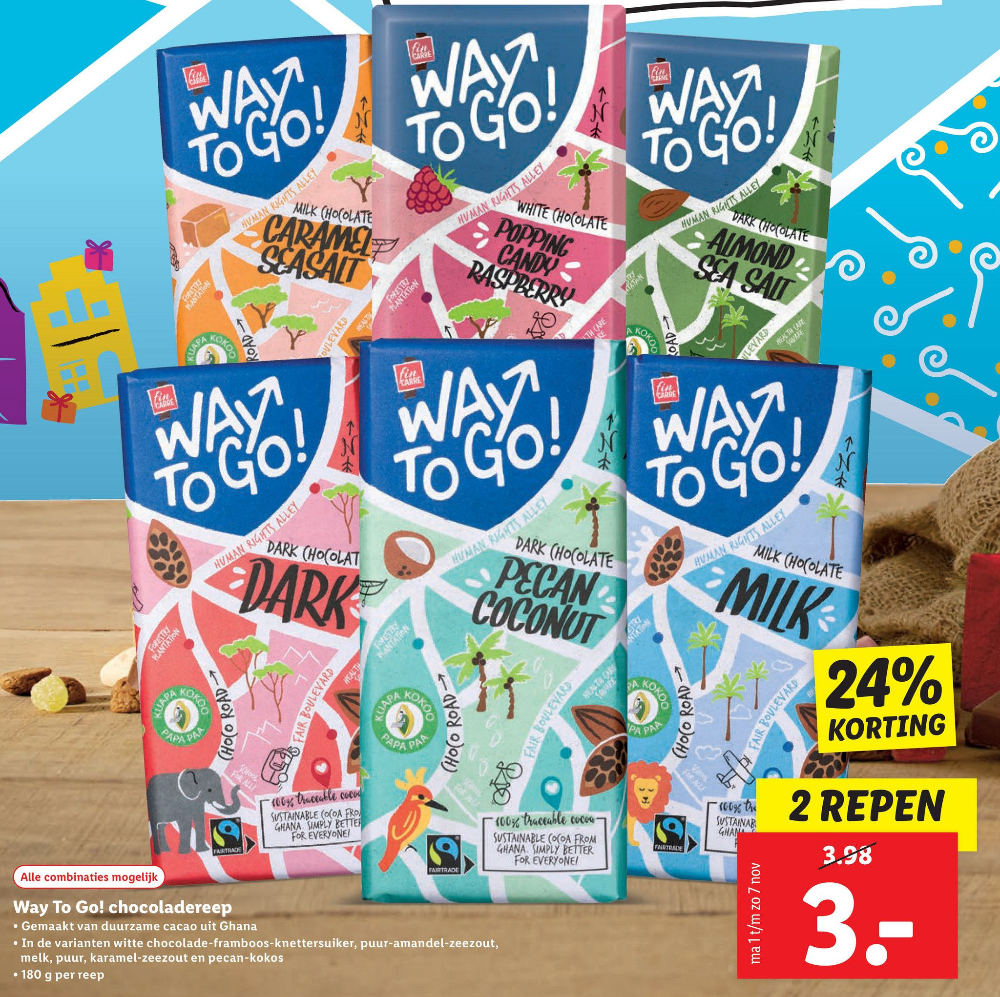 Way To Go! chocoladereep aanbieding bij Lidl