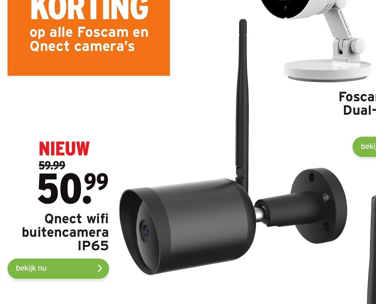 Qnect Wifi Buitencamera IP65 aanbieding bij GAMMA