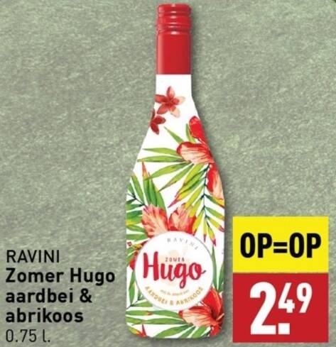 RAVINI Zomer Hugo aardbei & abrikoos 0.75 L aanbieding bij ALDI