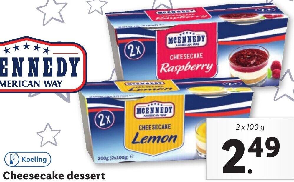Cheesecake dessert 2 x 100g aanbieding bij Lidl