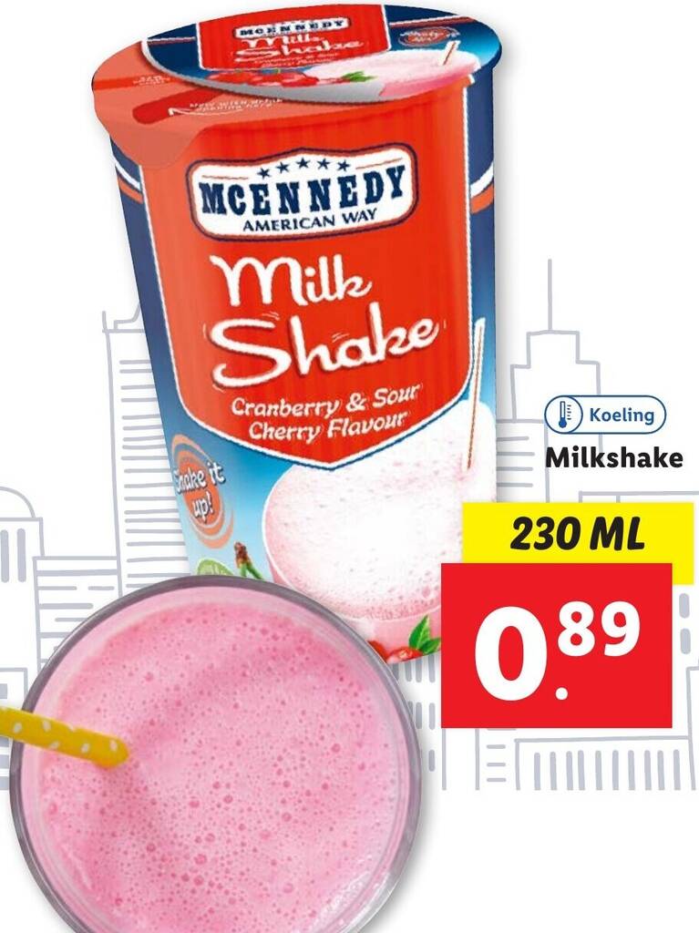 MCENNEDY Milk Shake 230ml aanbieding bij Lidl
