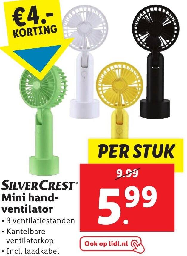 SILVERCREST Mini handventilator aanbieding bij Lidl