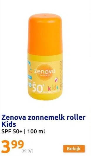 Zenova zonnemelk roller Kids aanbieding bij Action