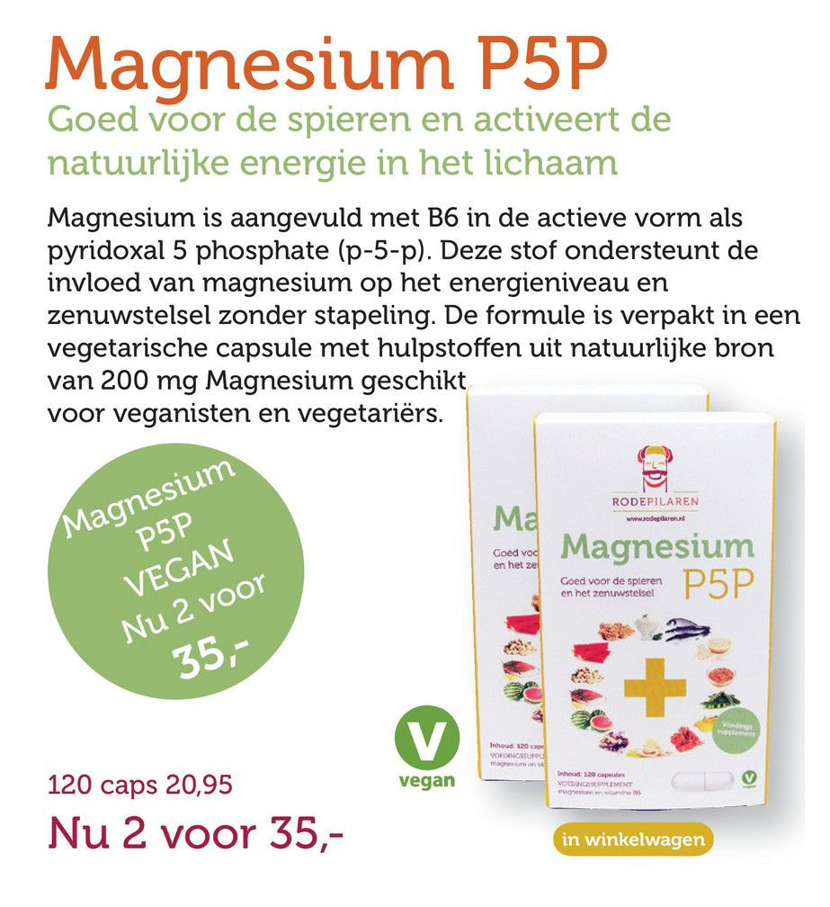Magnesium P5P aanbieding bij De Rode Pilaren