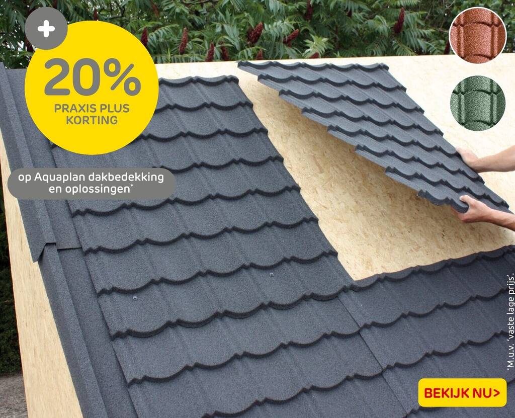 Aquaplan dakbedekking en oplossingen aanbieding bij Praxis