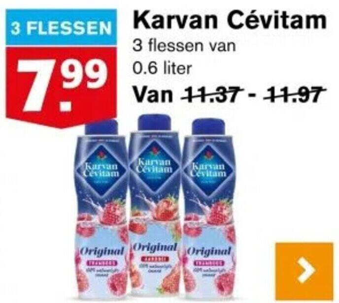 Karvan Cevitam 3 x 0.6L aanbieding bij Hoogvliet