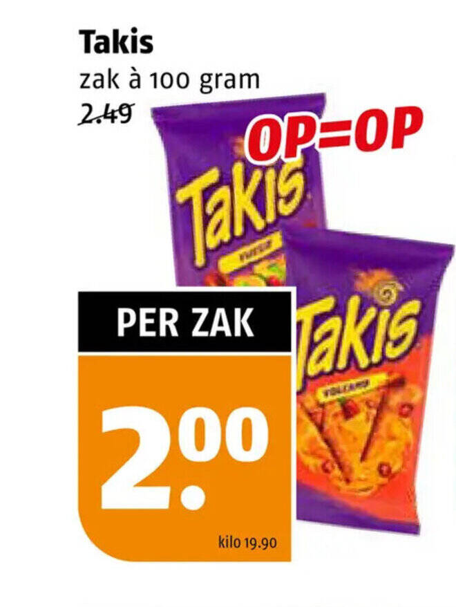 Takis 100 gram aanbieding bij Poiesz