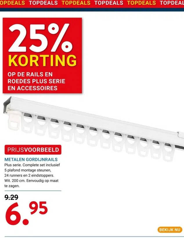 METALEN GORDIJNRAILS aanbieding bij Kluswijs