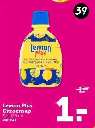 Lemon Plus Citroensap Fles 125 ml aanbieding bij Coop