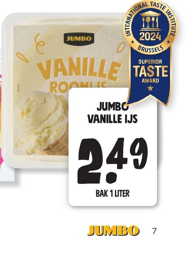 VANILLE IJS 1 liter aanbieding bij Jumbo