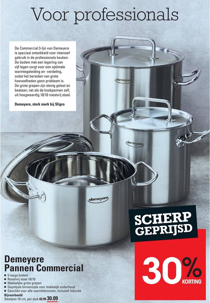 Demeyere Pannen Commercial aanbieding bij Sligro