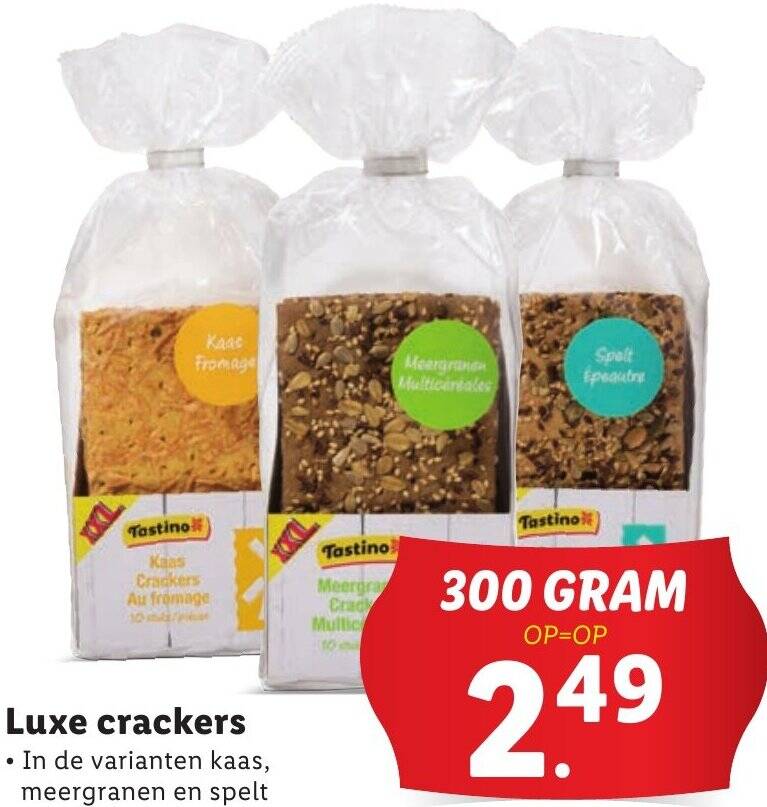 Luxe crackers 300g aanbieding bij Lidl