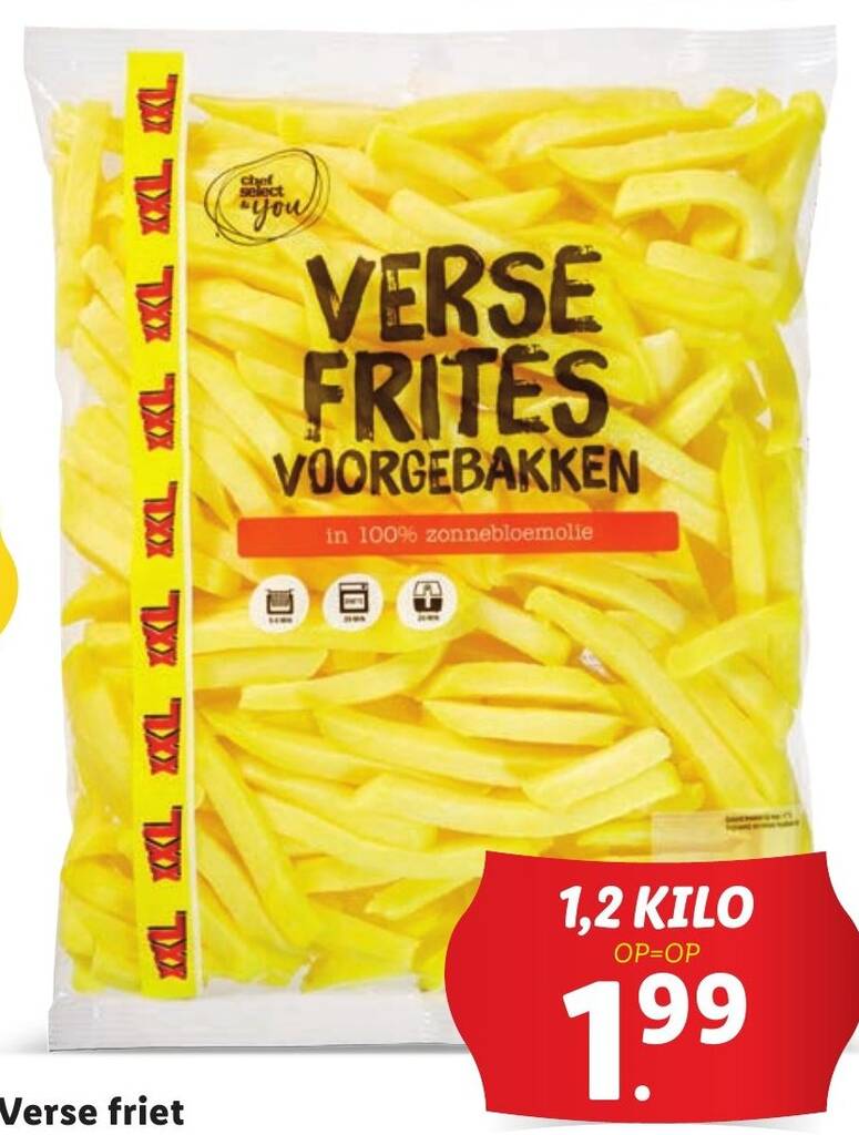 Verse friet 1.2 kilo aanbieding bij Lidl