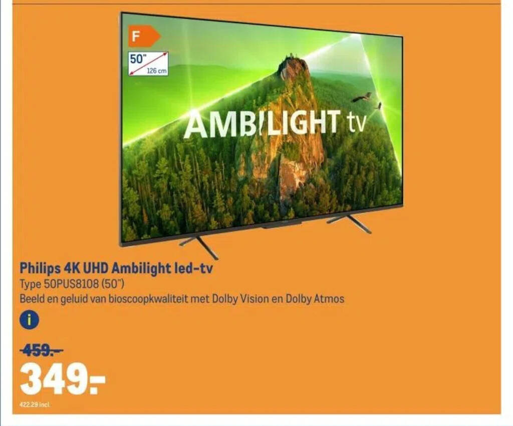 Philips 4K UHD Ambilight led tv 50" aanbieding bij Makro