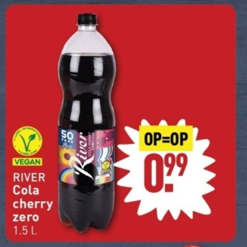 RIVER Cola cherry zero 1.5 l aanbieding bij ALDI