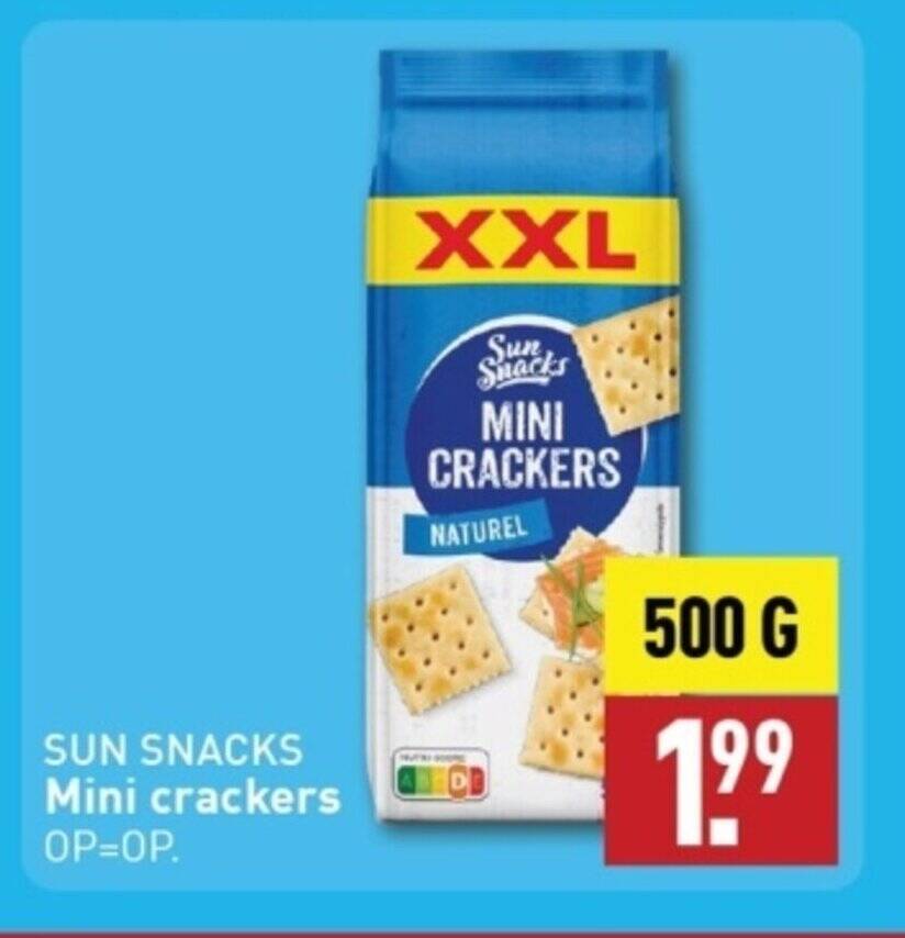 SUN SNACKS Mini crackers 500 g aanbieding bij ALDI