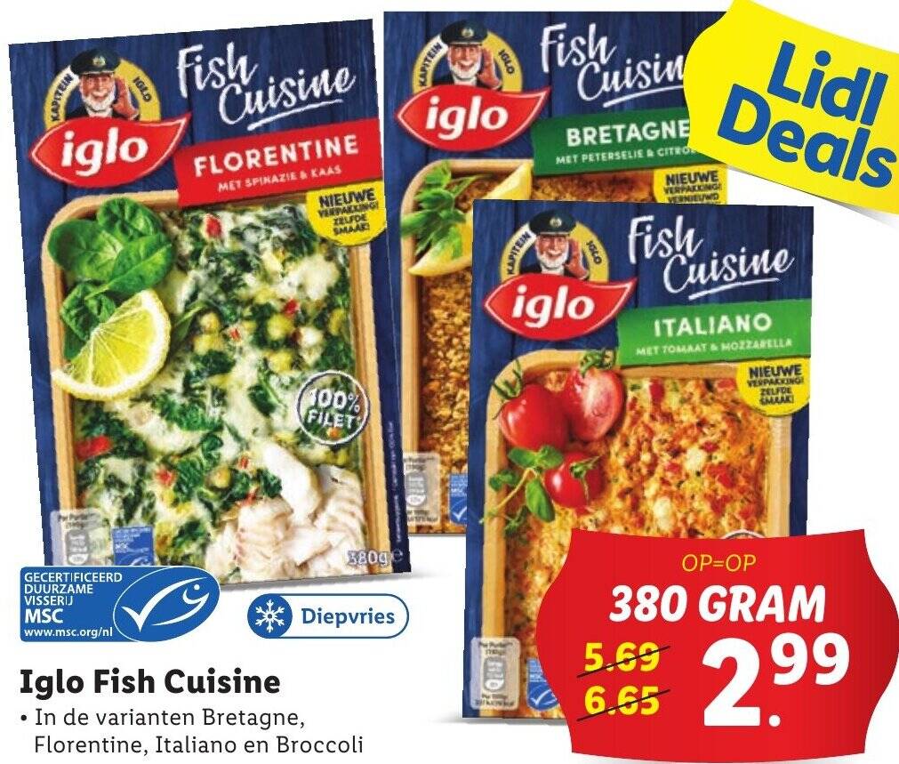 Iglo Fish Cuisine 380g aanbieding bij Lidl