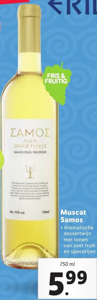 Muscat Samos 750ml aanbieding bij Lidl