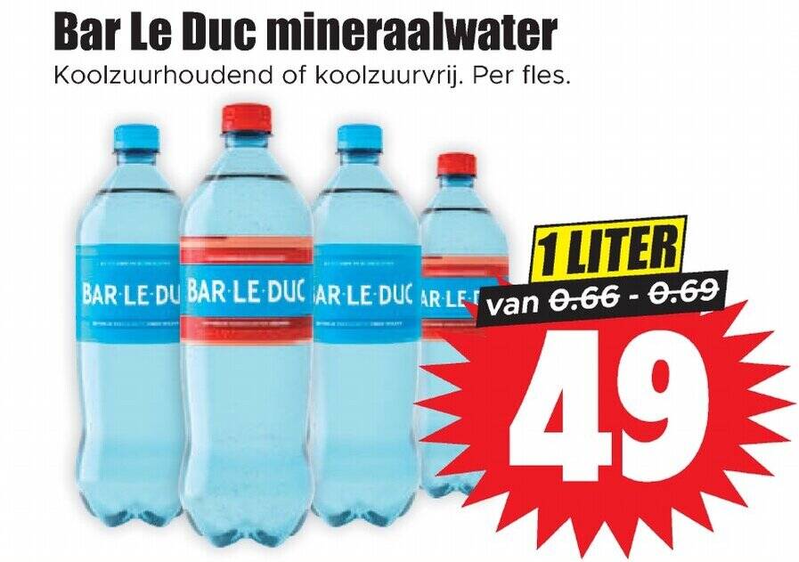 Bar Le Duc mineraalwater 1 LITER aanbieding bij Dirk