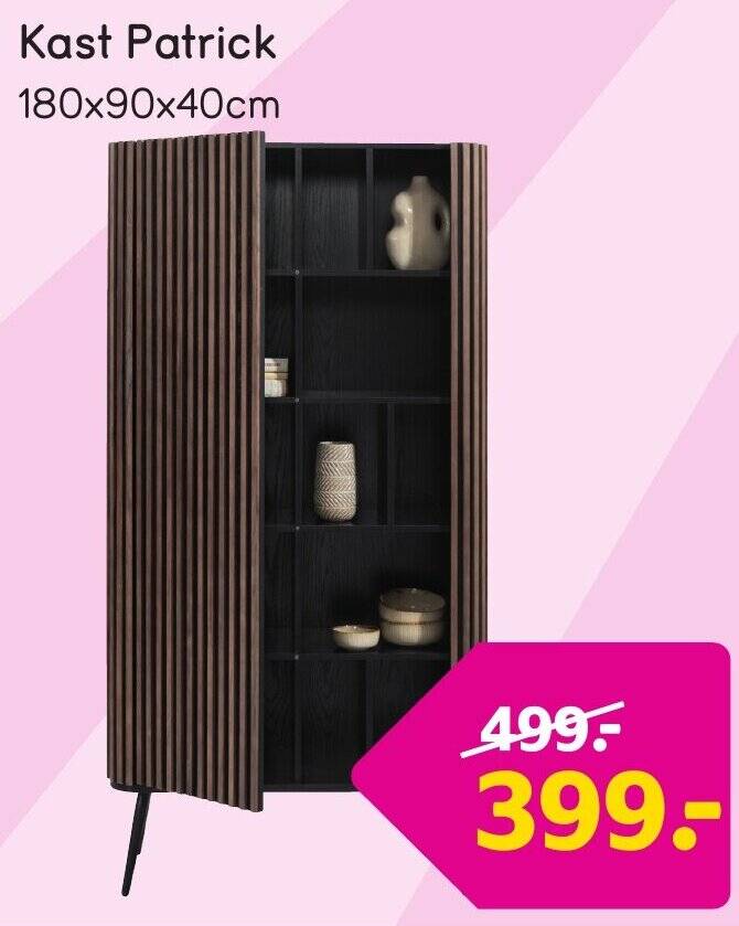 Kast Patrick 180x90x40cm aanbieding bij Leen Bakker