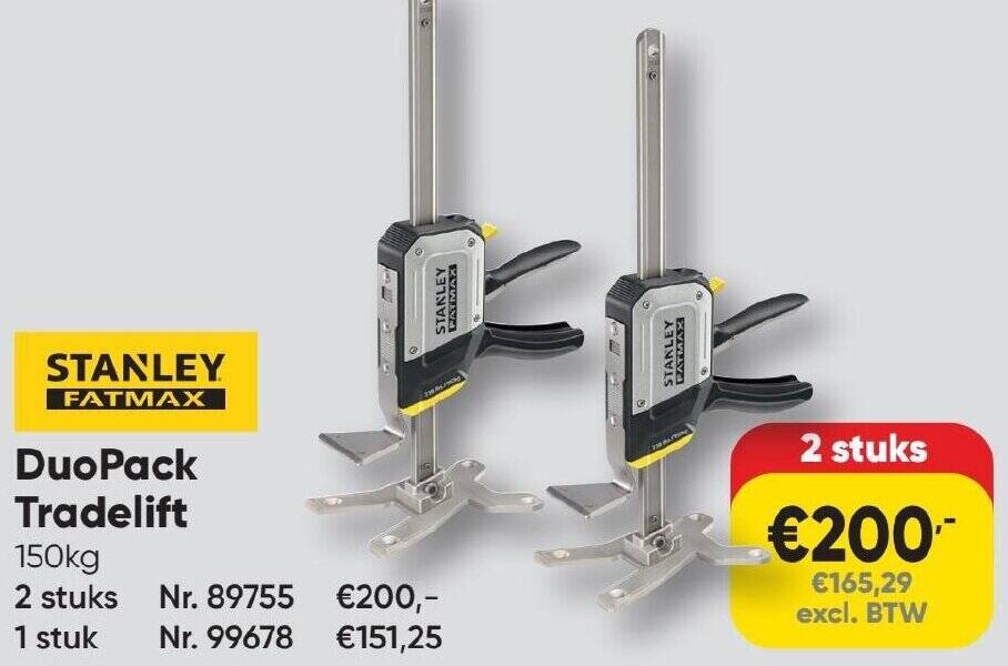 STANLEY FATMAX DuoPack Tradelift 150kg aanbieding bij Toolstation