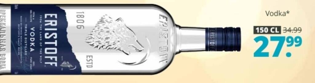 Eristoff Vodka Wodka, 150 cl aanbieding bij Mitra