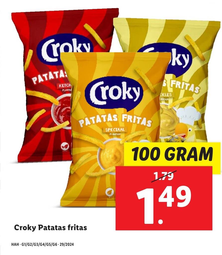 Croky Patatas fritas 100 gram aanbieding bij Lidl