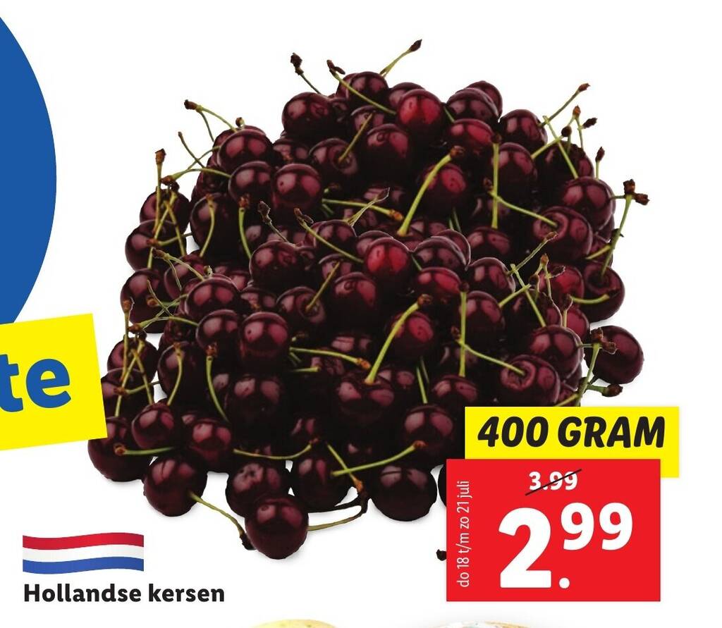 Hollandse kersen 400 gram aanbieding bij Lidl