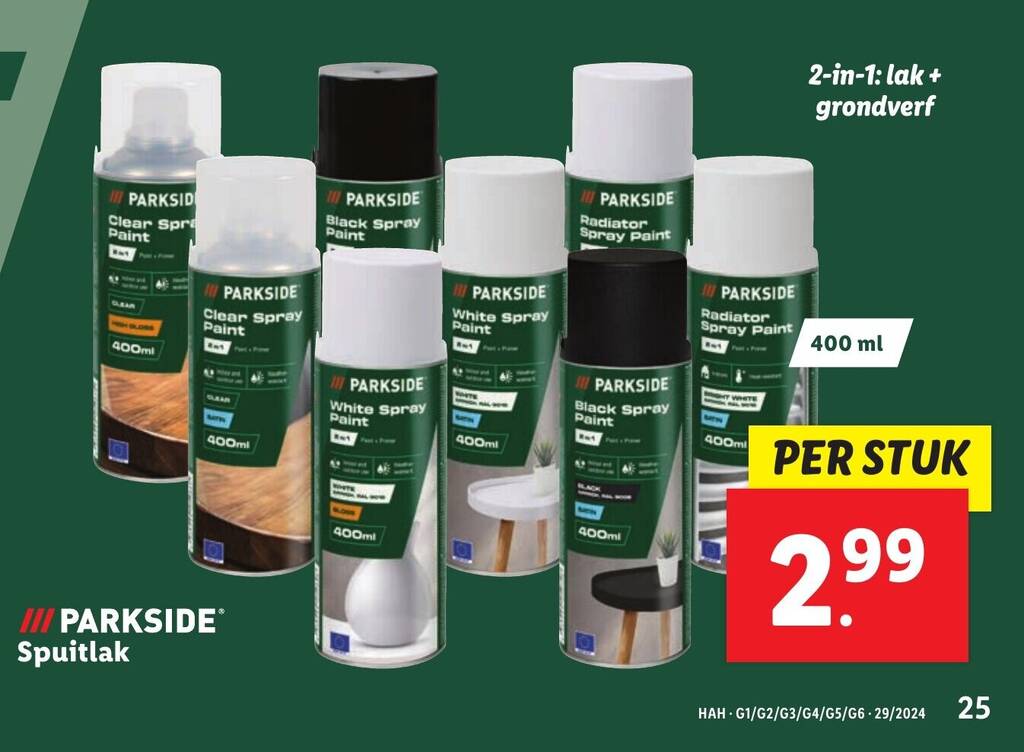 PARKSIDE Spuitlak 400 ml aanbieding bij Lidl