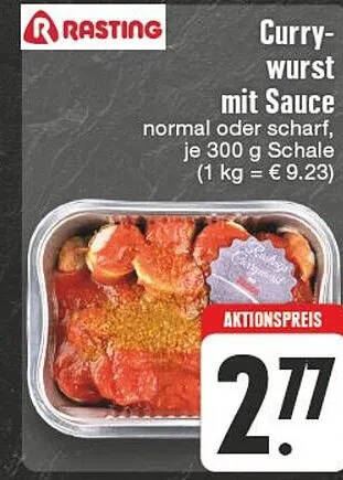 Curry- wurst mit Sauce aanbieding bij Edeka DE