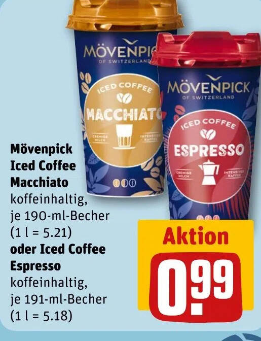 Mövenpick Iced Coffee Macchiato aanbieding bij Rewe DE
