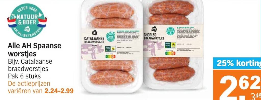 Alle Spaanse worstjes aanbieding bij Albert Heijn
