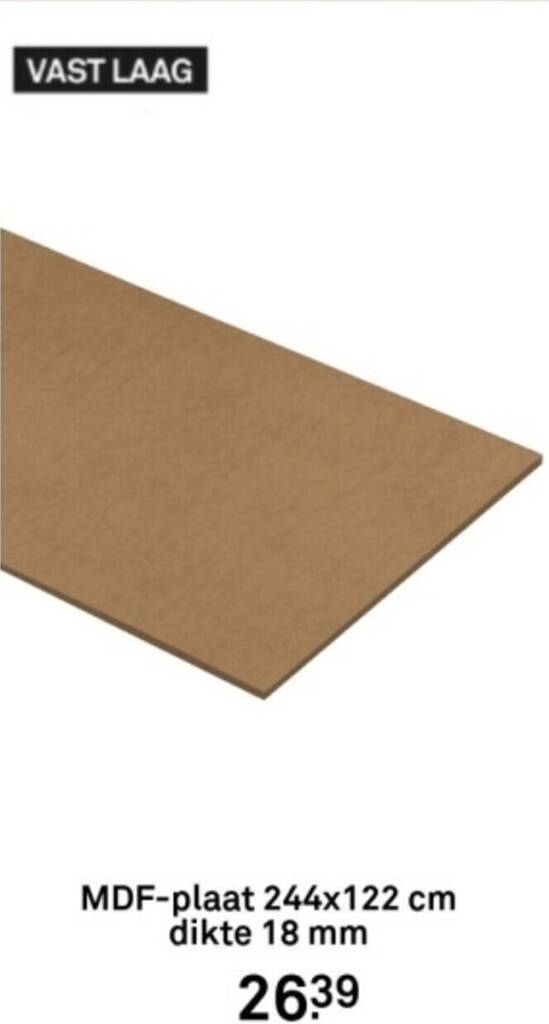 Mdf plaat 244 x 122 cm dikte 18 mm aanbieding bij Karwei