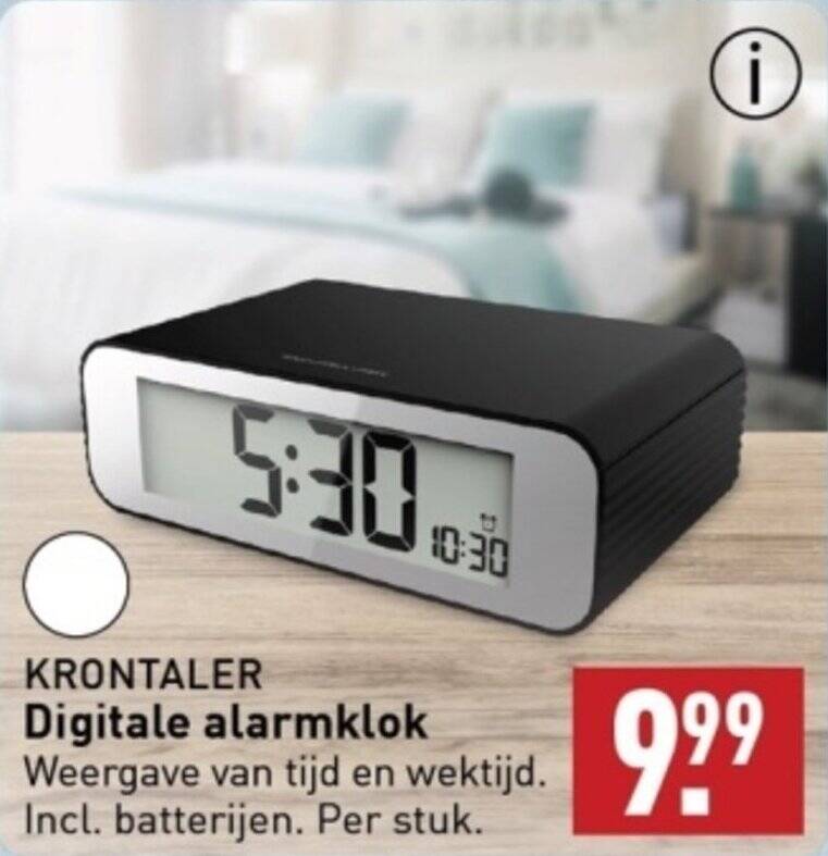 KRONTALER Digitale alarmklok aanbieding bij ALDI