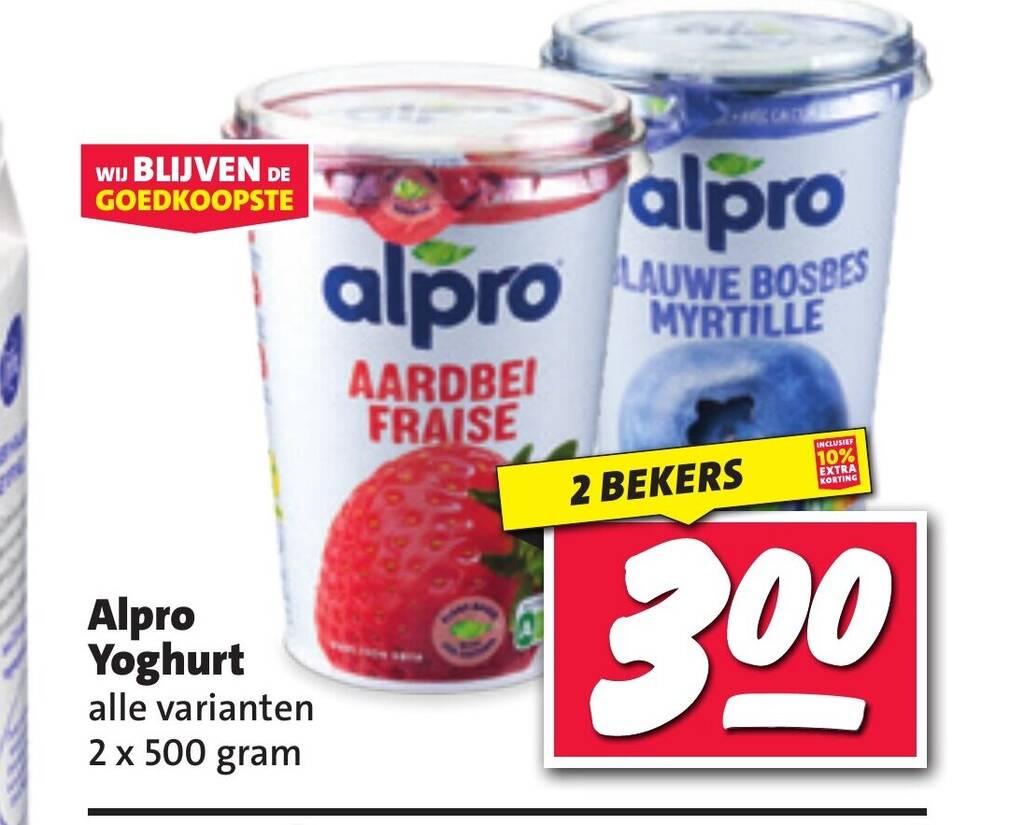 Alpro Yoghurt 2 x 500 gram aanbieding bij Nettorama