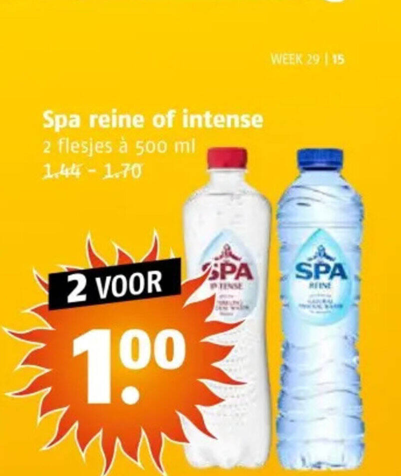 Spa reine of intense 500 ml aanbieding bij Poiesz