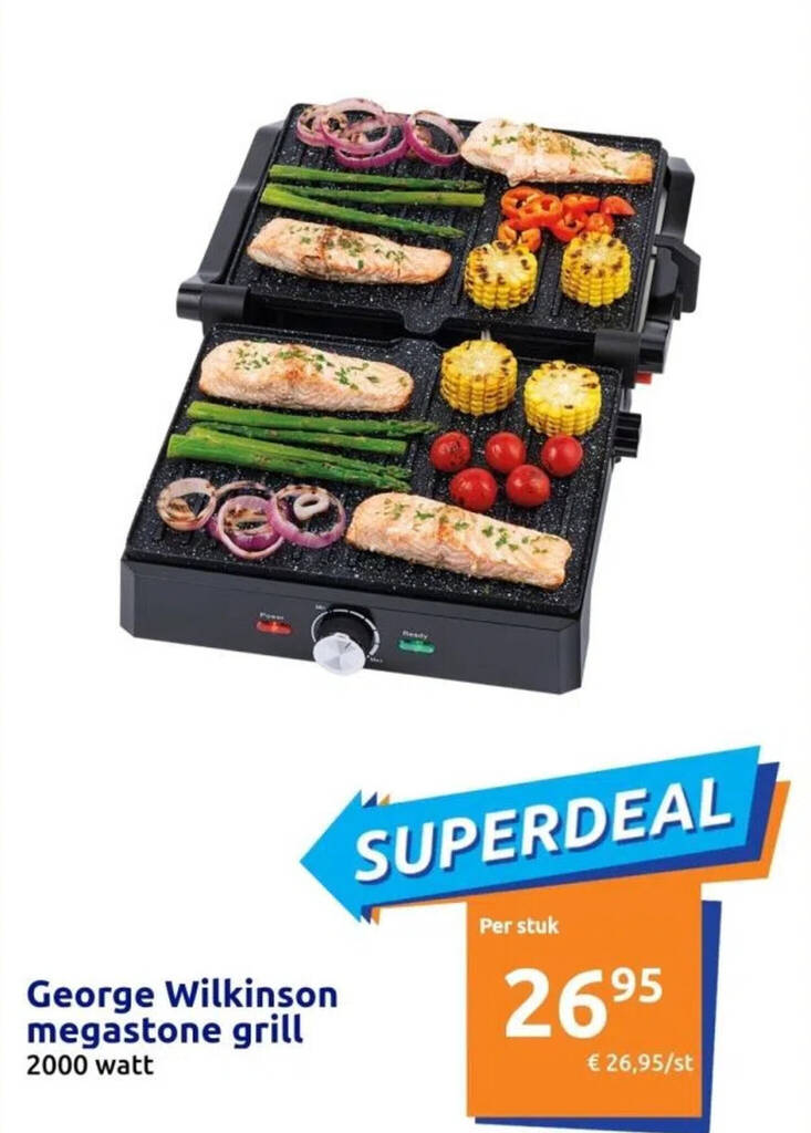 George Wilkinson megastone grill 2000 watt aanbieding bij Action