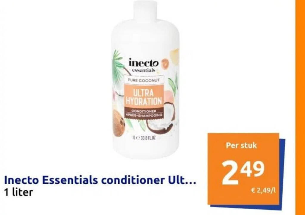 Inecto Essentials conditioner Ult 1 liter aanbieding bij Action
