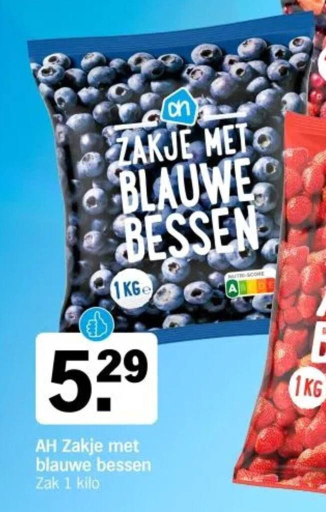 Zakje met blauwe bessen 1 kilo aanbieding bij Albert Heijn