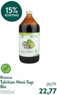 Tahitian Noni Sap Bio aanbieding bij Holland & Barrett
