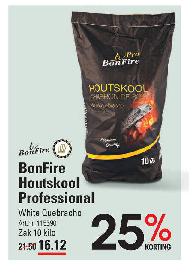 BonFire Houtskool Professional aanbieding bij De Kweker