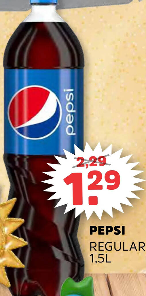 PEPSI REGULAR 1,5L aanbieding bij Sahan Supermarkten