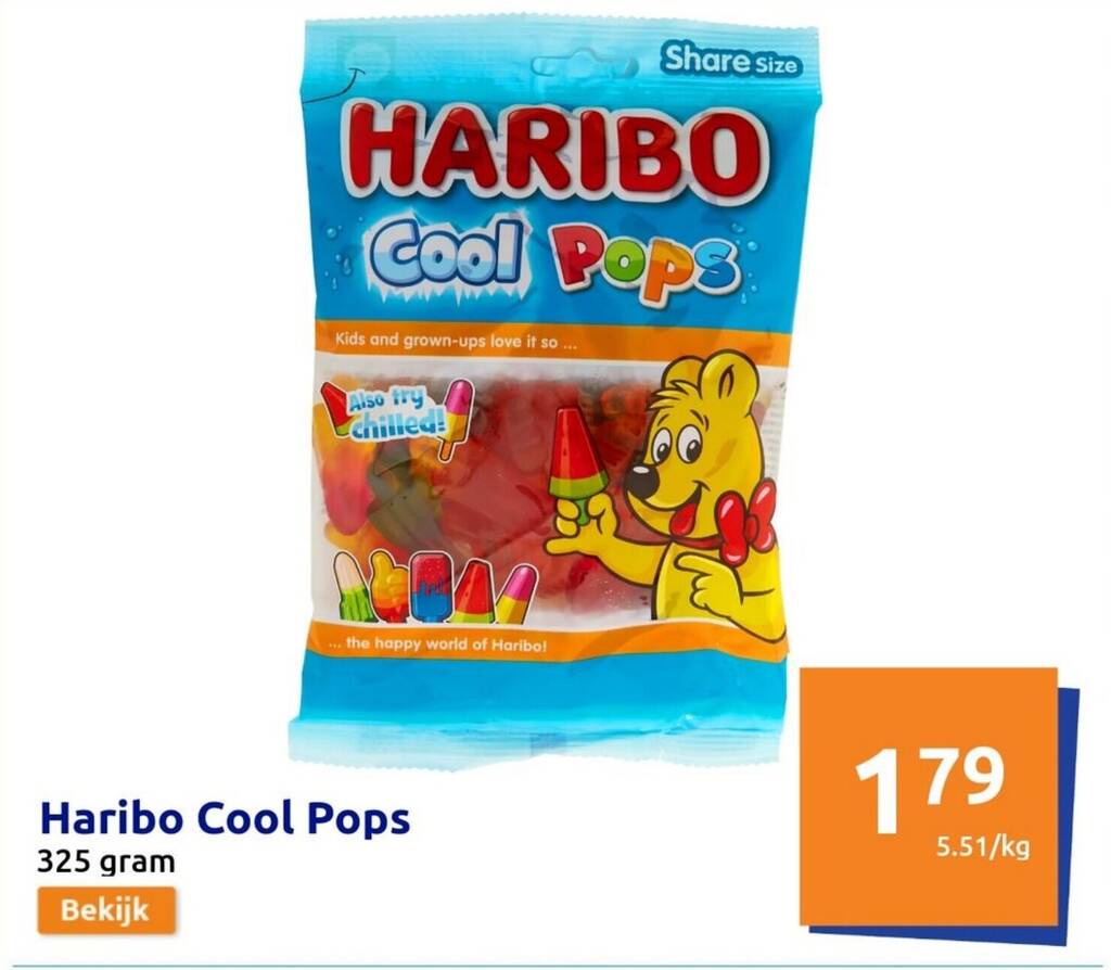 Haribo Cool Pops 325 gram aanbieding bij Action