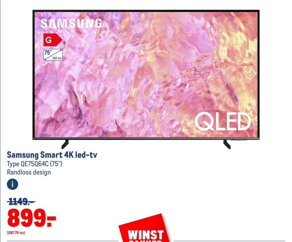 Samsung Smart 4K led tv 75" aanbieding bij Makro