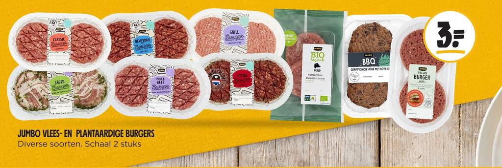 VLEES EN PLANTAARDIGE BURGERS aanbieding bij Jumbo