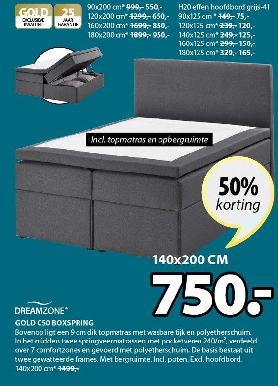 Gold c50 boxspring aanbieding bij Jysk