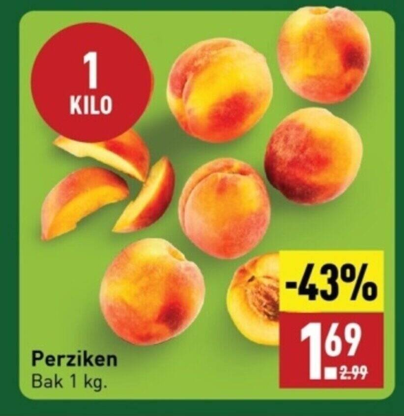 Perziken 1 kg. aanbieding bij ALDI