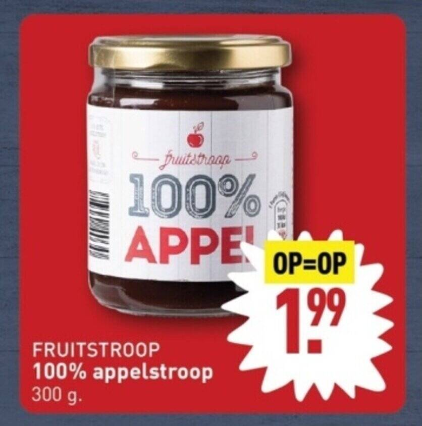 FRUITSTROOP 100% appelstroop 300 g. aanbieding bij ALDI