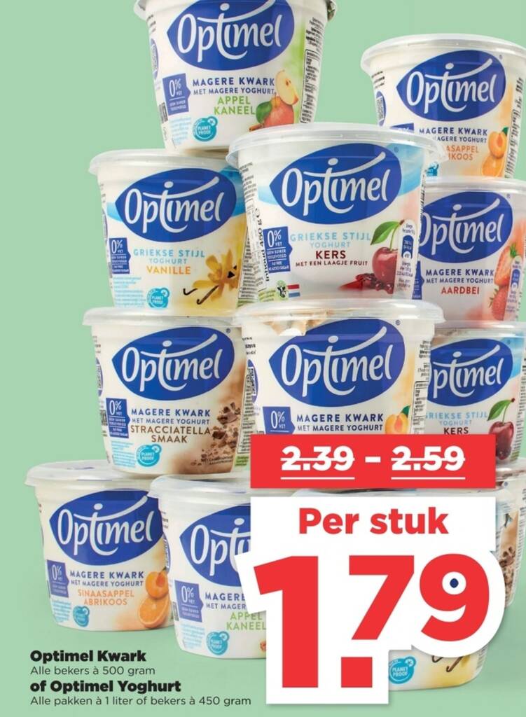 Optimel Kwark of Optimel Yoghurt aanbieding bij PLUS